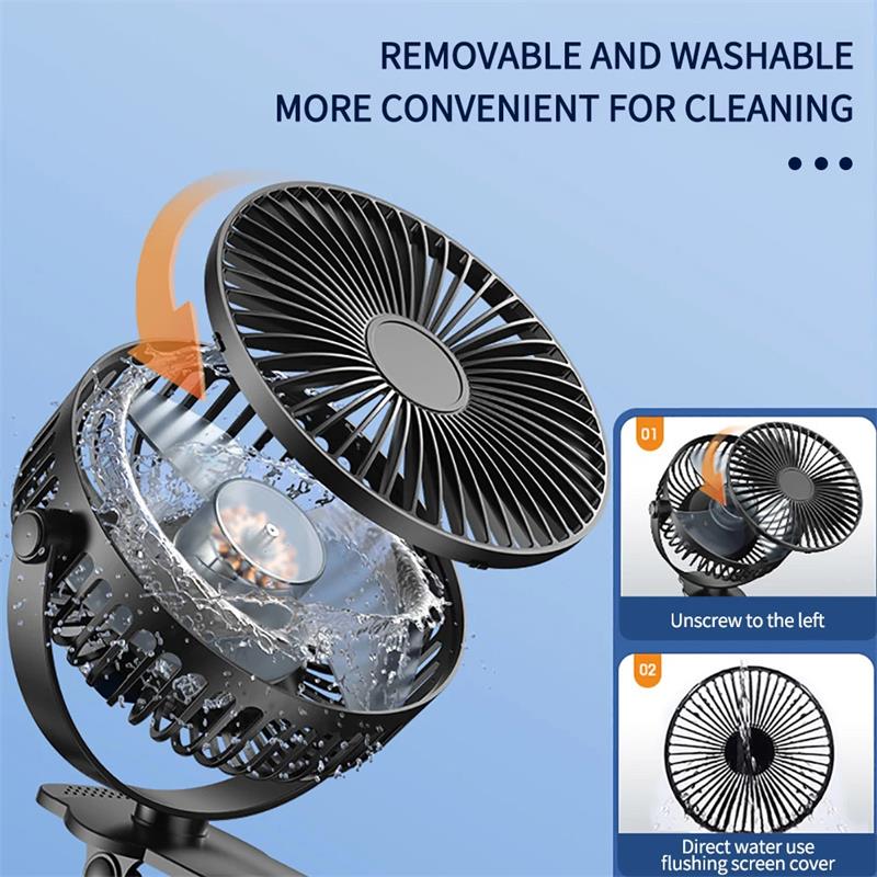 USB Rechargeable Mini Desk Fan 360° Rotation Adjustable Portable for ...