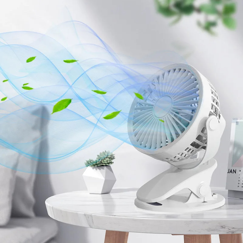 USB Rechargeable Mini Desk Fan 360° Rotation Adjustable Portable for ...