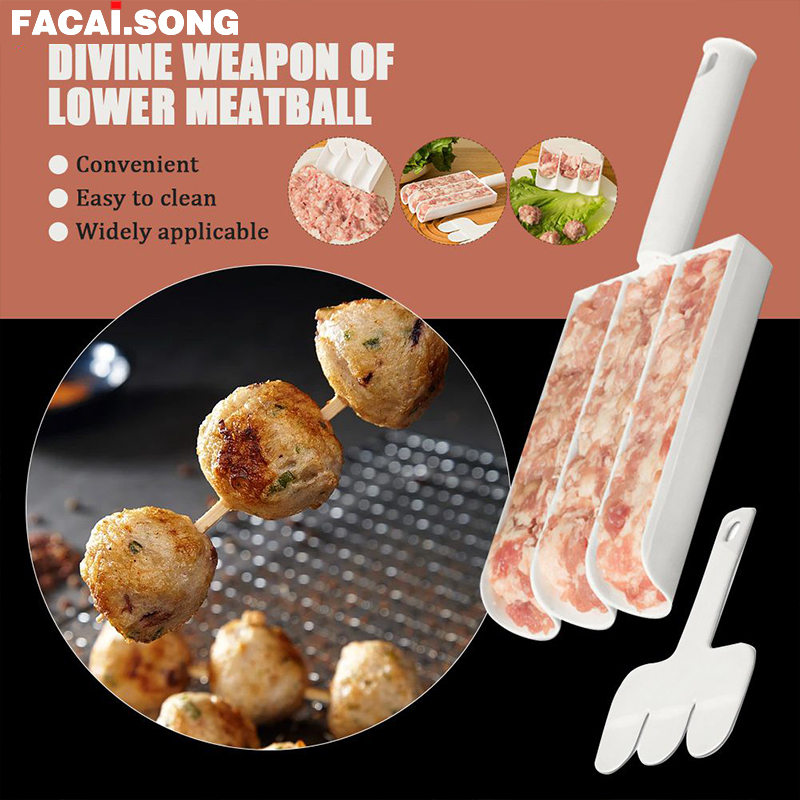 3/4Rows Creative Plastic Meatball Maker Set Fried Fish Beaf Meat Making ...
