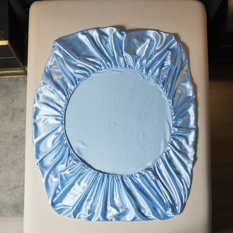 Hot sale 1 pc100% Ice filament sheet & Soft Ice Silk Fitted Sheet Satin ...