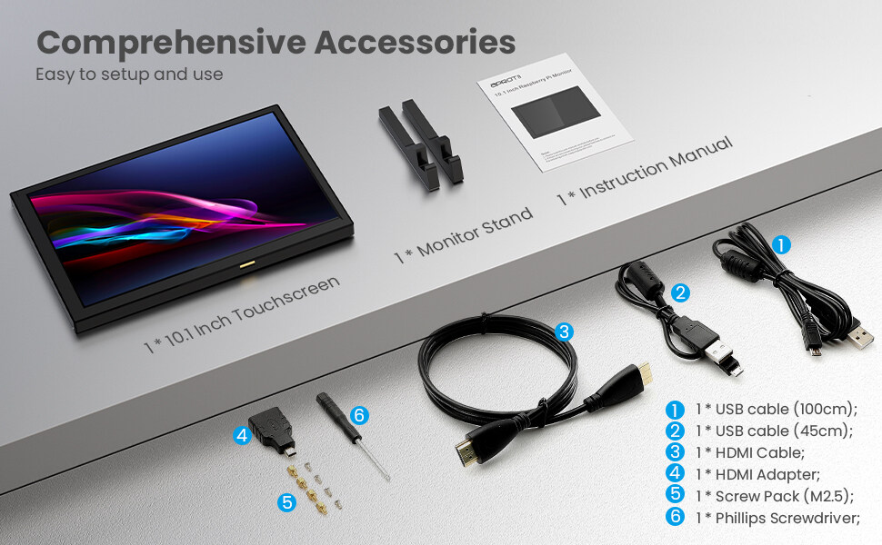 APROTII 10 inch Raspberry Pi Screen, 1280x800 IPS Raspberry Pi ...