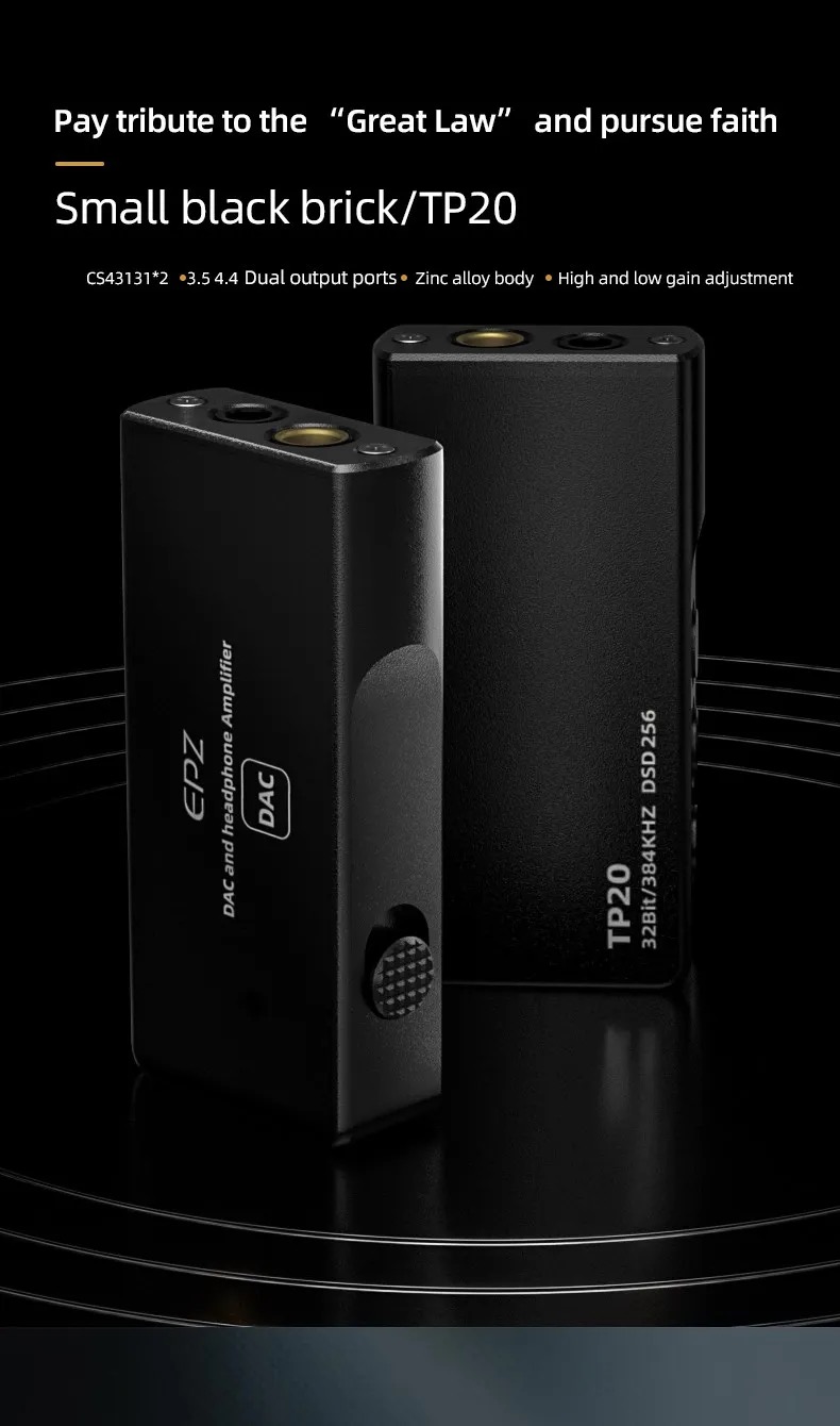 EPZ TP20 TP30 Portable MQA USB DAC Audio Headphone Amplifier / Dongle Type C ES9038Q2M DSD256 ...