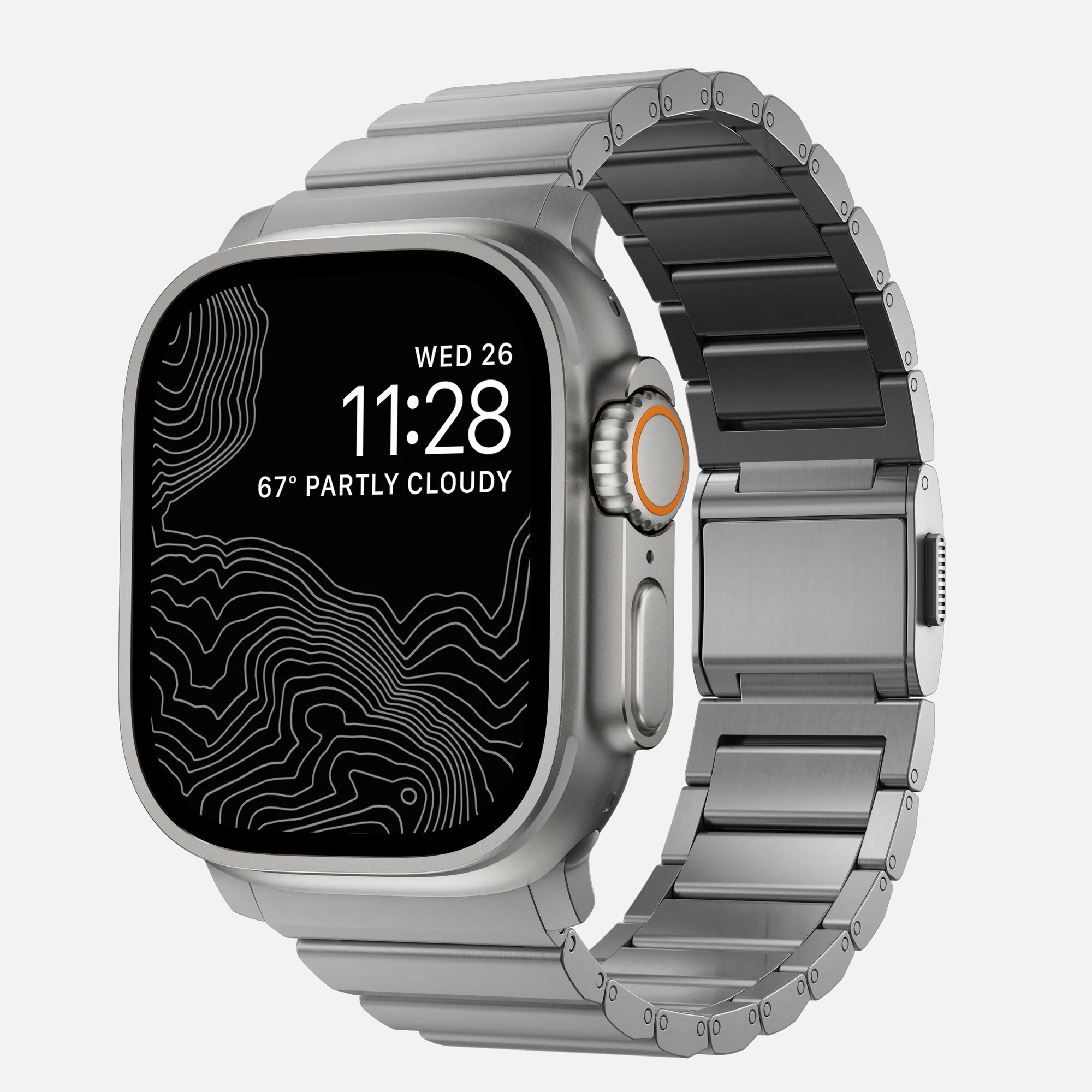 NOMAD Rugged Stainless Steel Magnetic Band for iWatch Ultra 2 49mm 45mm ...