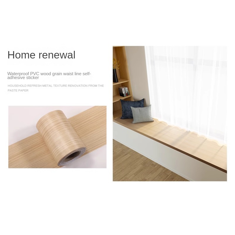 Door frame edge wrapping with self-adhesive wood grain wall sticker ...