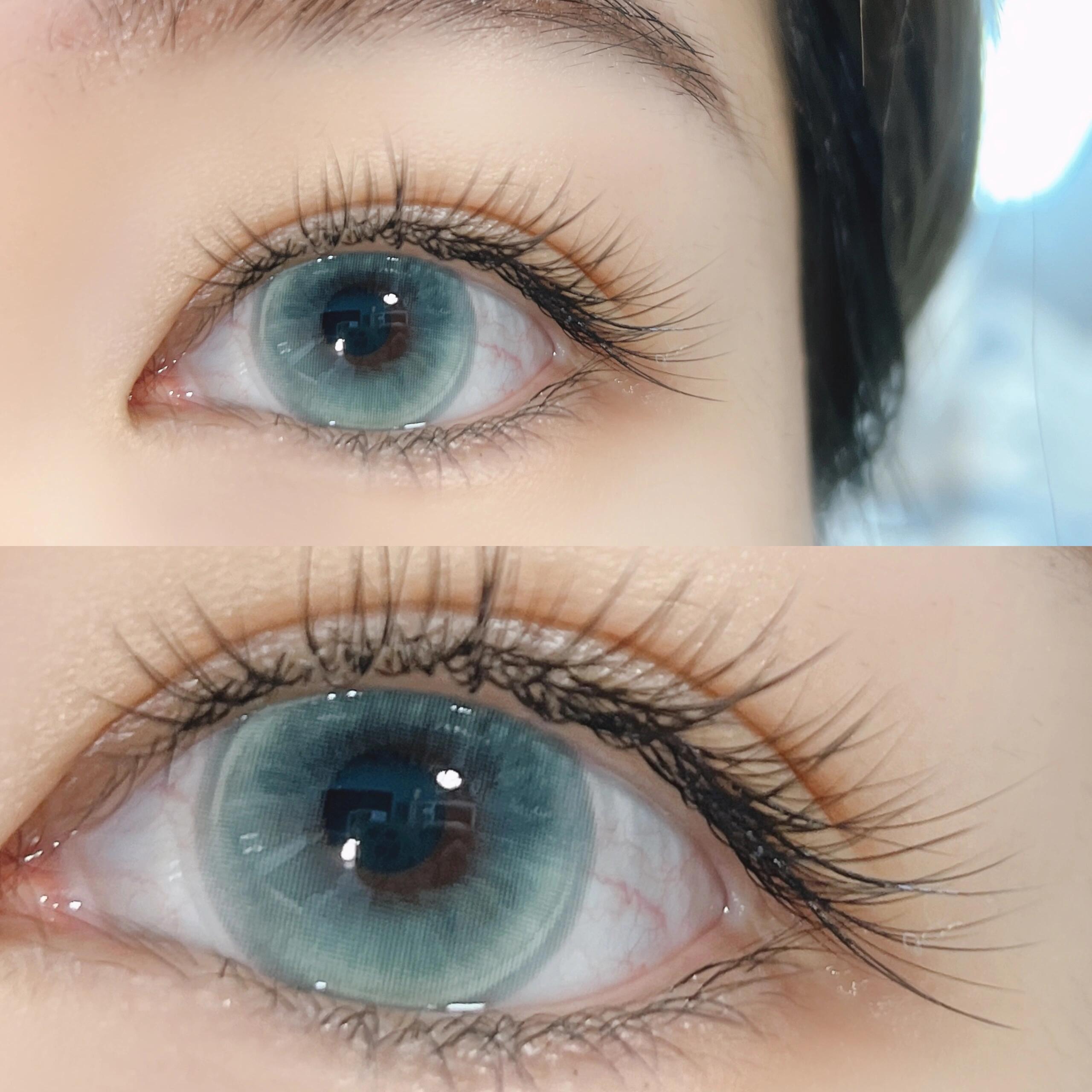 【Power 0.00~-8.00】1Pair KSSEYE Contact Lenses with Power 14.5MM Green ...