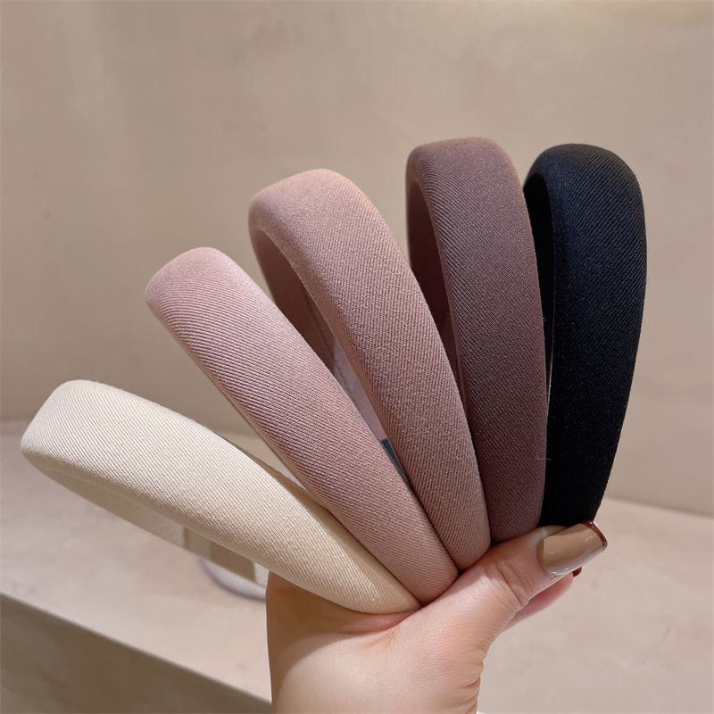 Milk Coffee Color High-Top Sponge Headband Female Autumn Winter Face ...