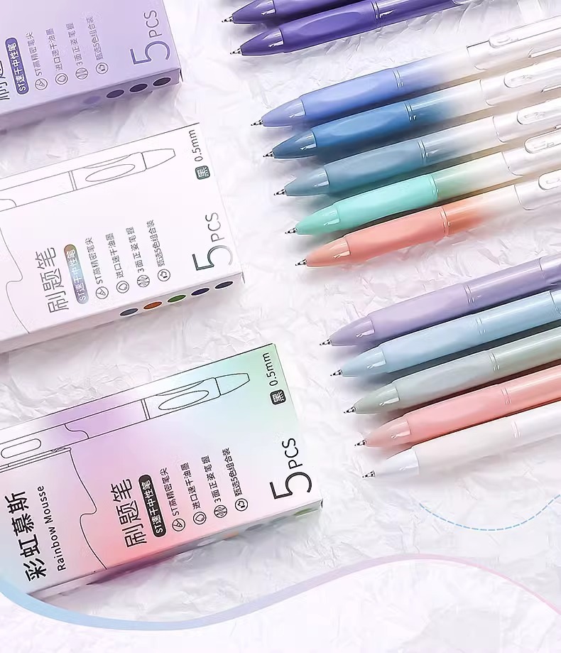 [5PCS] St Press gel pen quick- pen student examination quick dry smooth ...