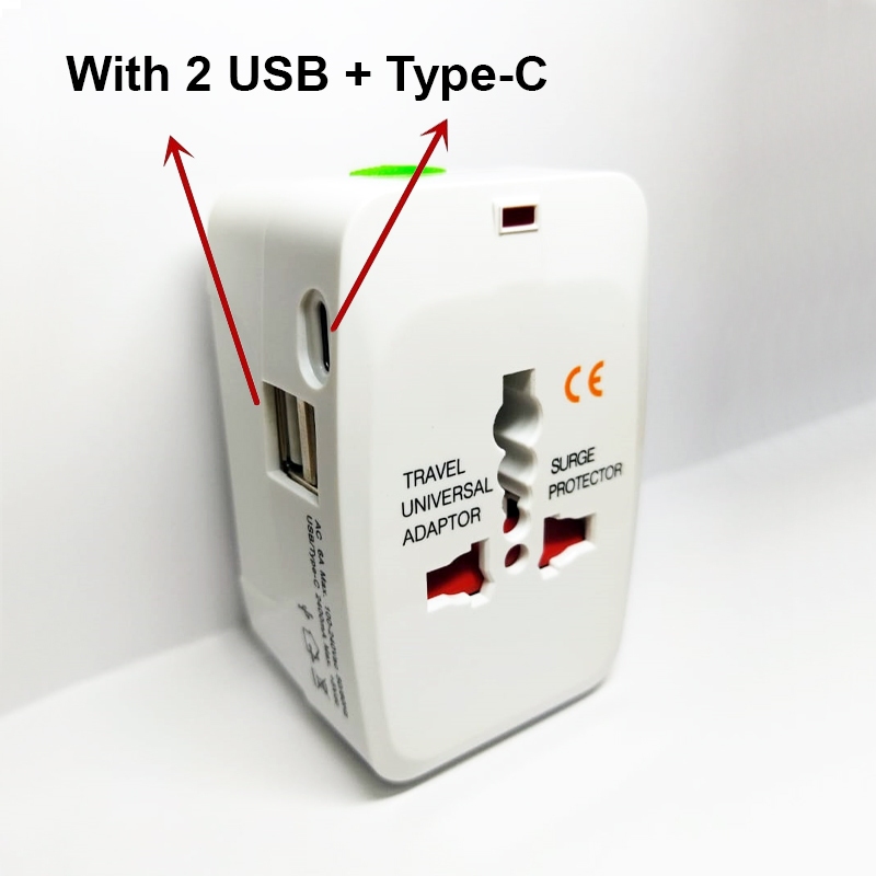 GEESO Universal Travel Adapter Plug All In One International Worldwide Travel Adaptor Plug ...