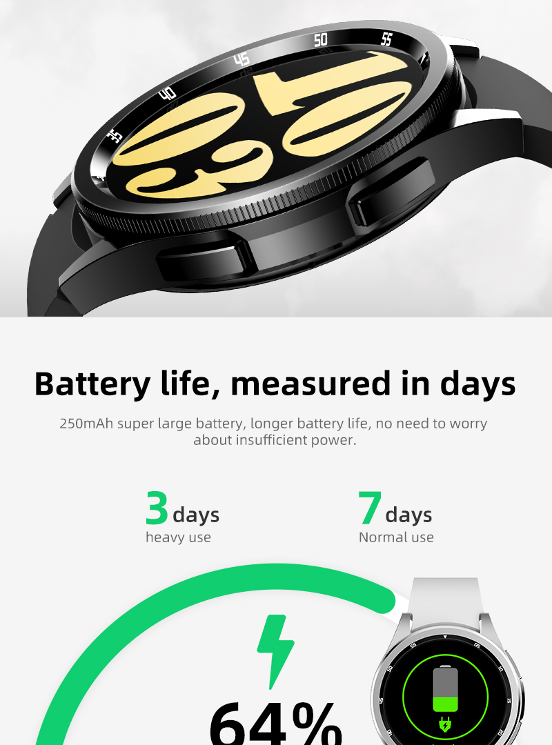 For Galaxy Watch 6 Classic AMOLED Smart Watch Men Women Rotating Bezel ...