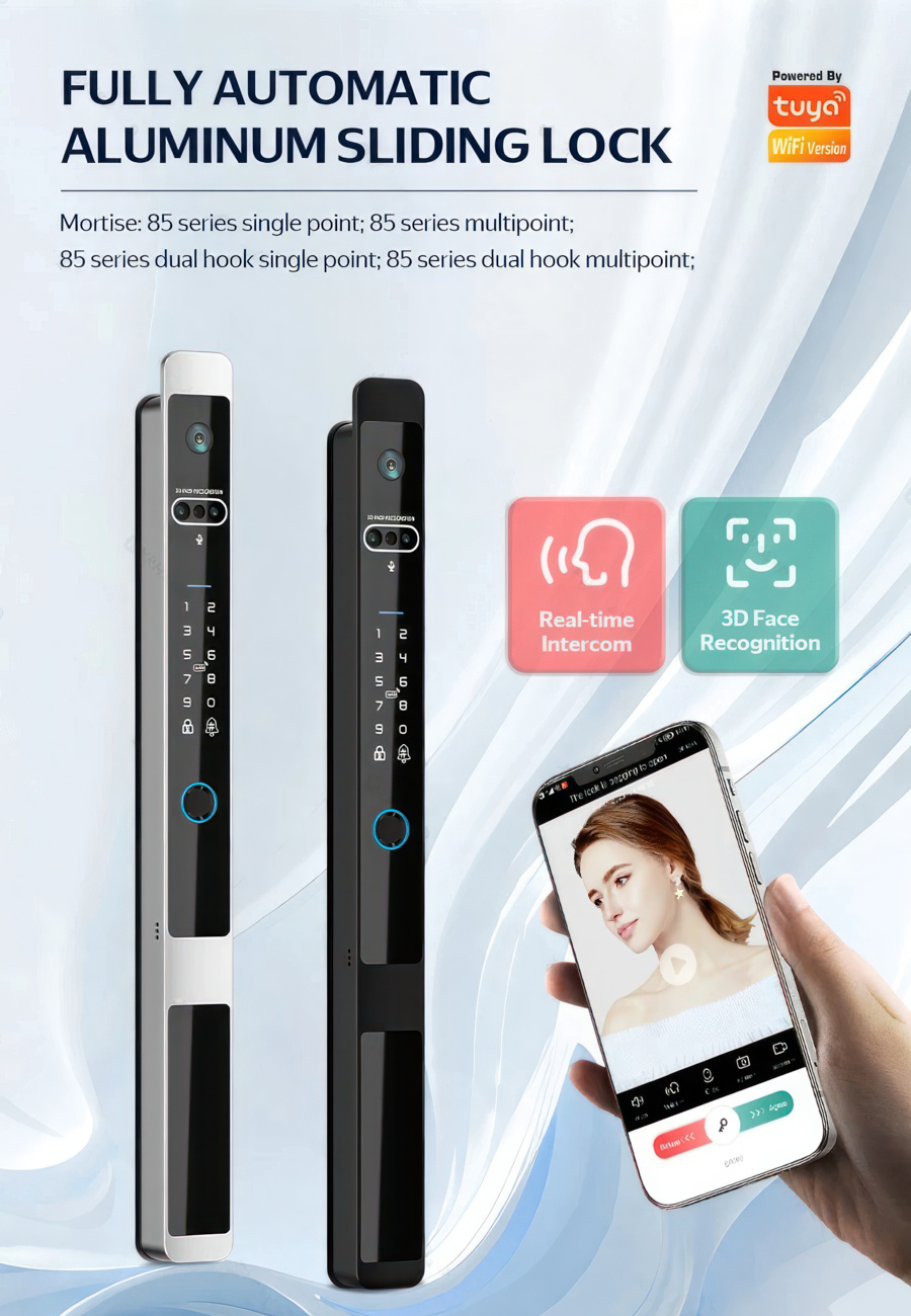 Real time intercom Tuya WiFi Smart Door Lock Electronic Lock 3D Face ...
