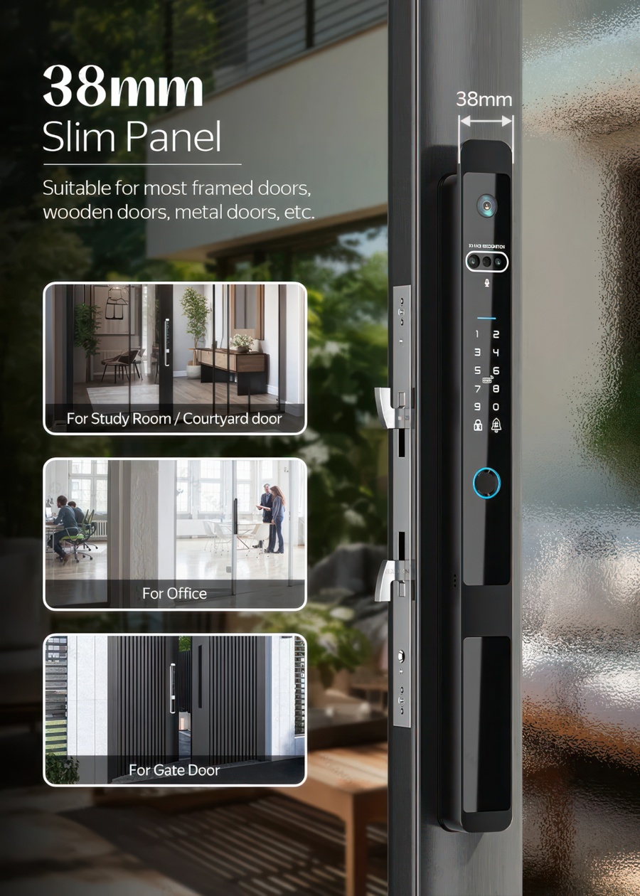 Real time intercom Tuya WiFi Smart Door Lock Electronic Lock 3D Face ...