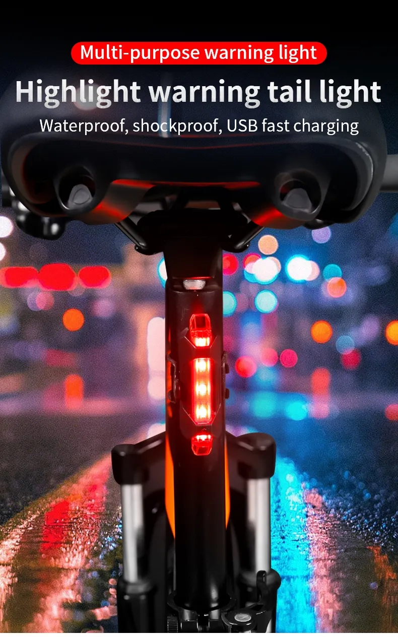 Rechargeable Waterproof Bike Tail Light, Blinker Signal Back Light for ...
