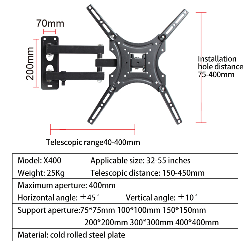 EXPOSE Universal VESA Adjustable Heavy-Duty TV Bracket (32"-55 ...