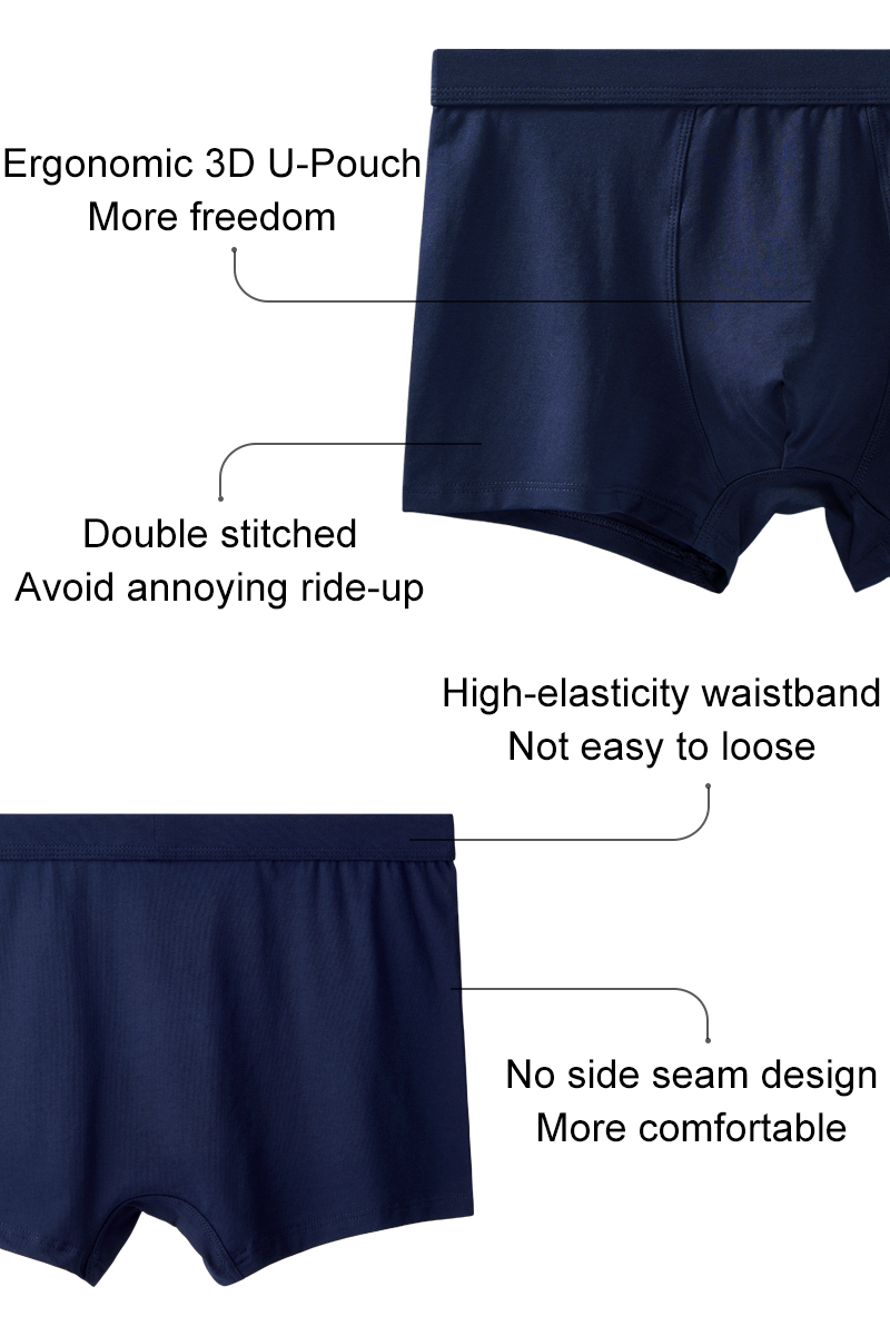 WNZiuLar Men's Plus Size Boxer Cotton 3/4 Pack Oversize Seluar dalam ...
