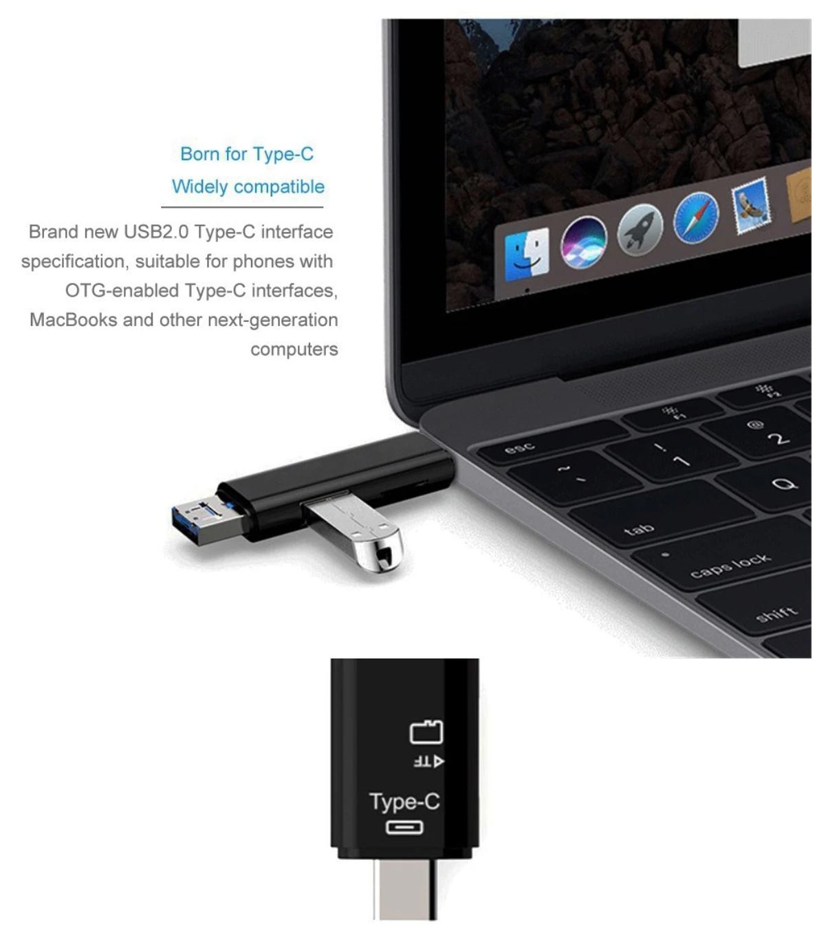 3 In 1 Multifunction USB 3.0 Type C USB Micro USB SD TF Memory Card ...