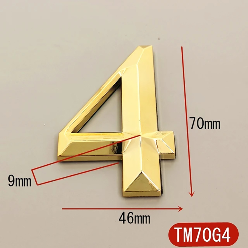 Gold 3D 7CM Self Adhesive House Number Sign Number Digit Apartment ...