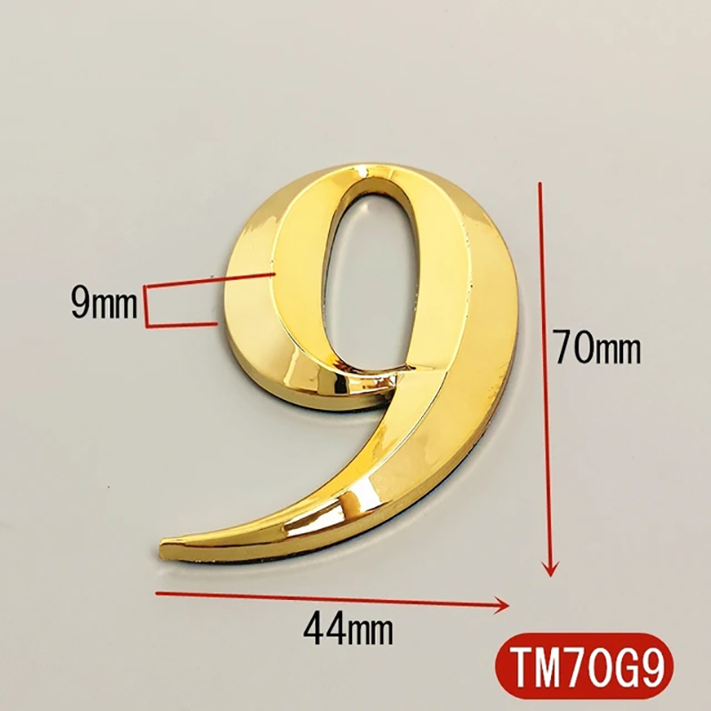 Gold 3D 7CM Self Adhesive House Number Sign Number Digit Apartment ...