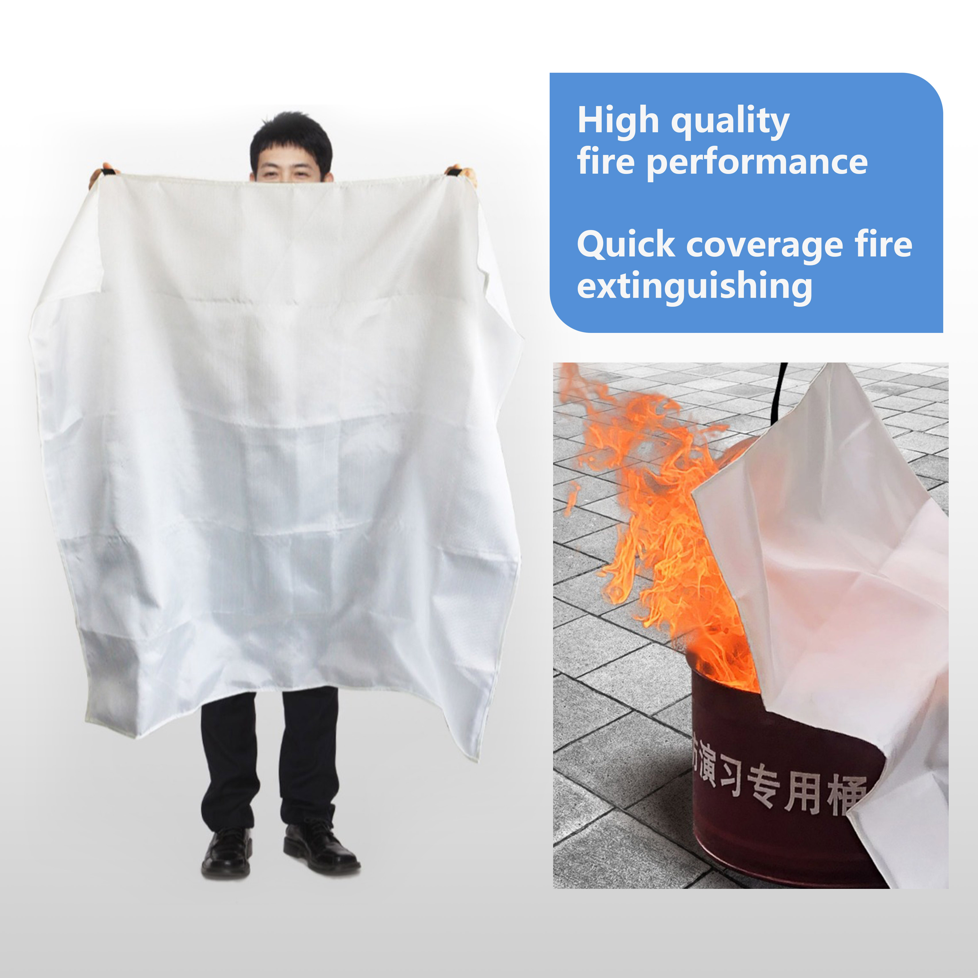 1m x 1m Fiberglass Fire Blanket Fire Escape Fire Extinguisher Tool ...