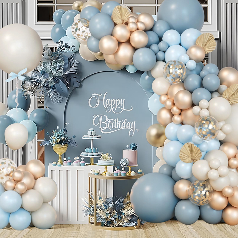 102pcs Sand White Gold Balloons Happy Birthday Balloons with Confetti ...
