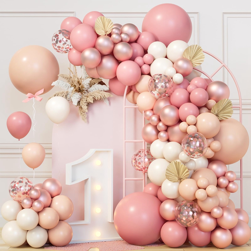 Sand White Gold Balloons Happy Birthday Balloons with Confetti Balloons ...