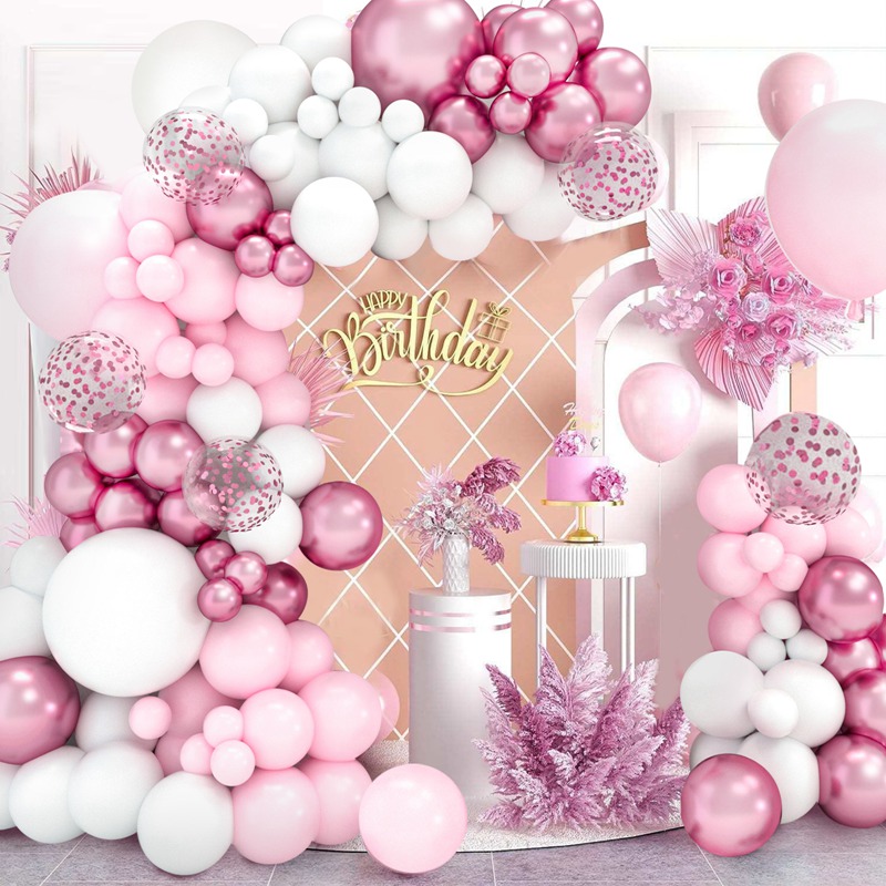 102pcs Sand White Gold Balloons Happy Birthday Balloons with Confetti ...