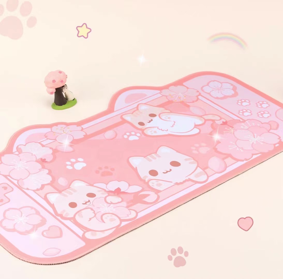 Cat Shaped Mouse Pad, 31.49*15.74inch，Square Waterproof Gaming Mouse ...
