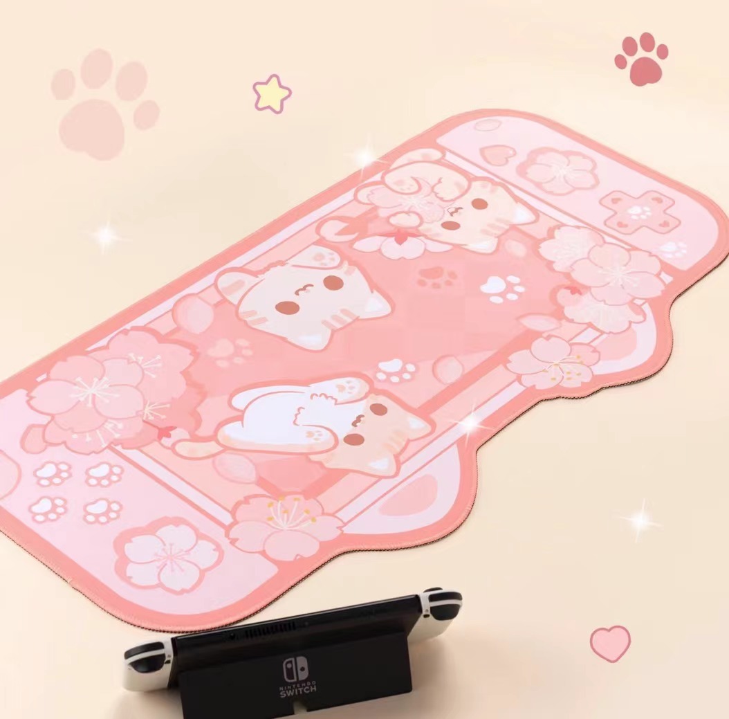 Cat Shaped Mouse Pad, 31.49*15.74inch，Square Waterproof Gaming Mouse ...