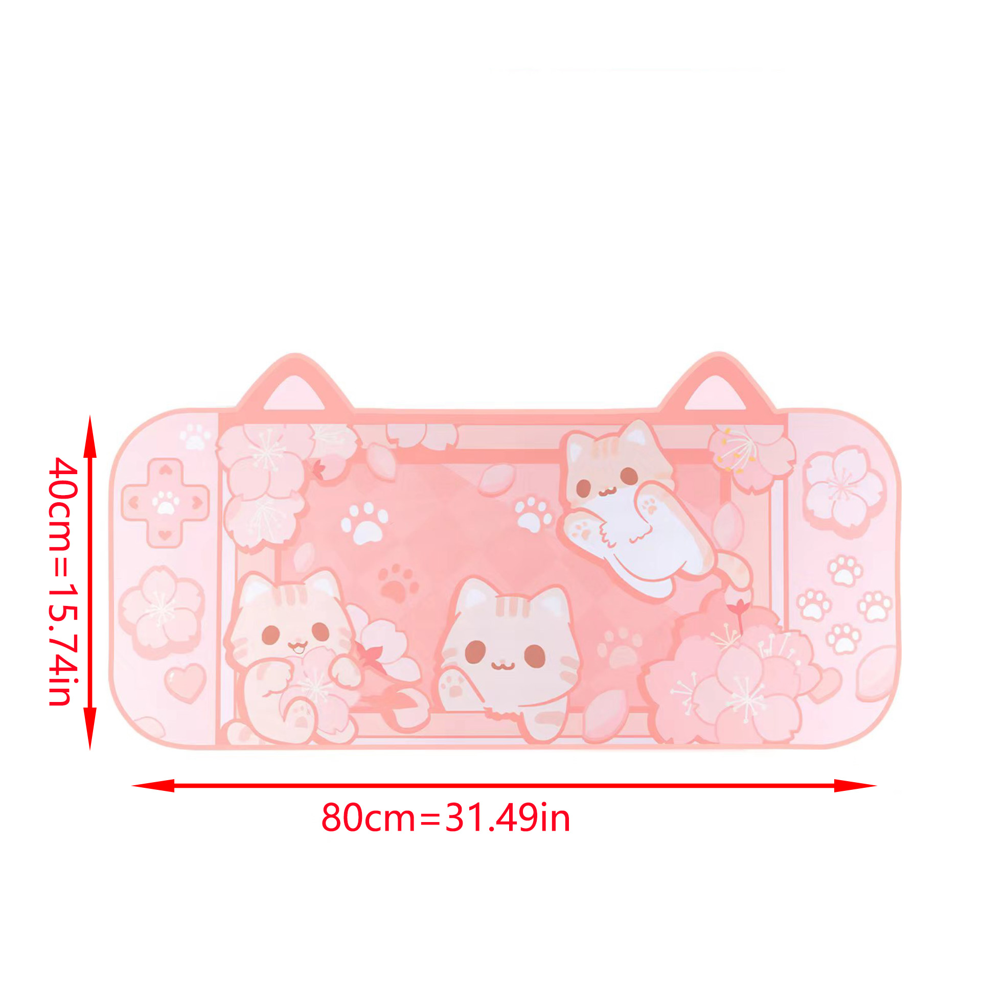Cat Shaped Mouse Pad, 31.49*15.74inch，Square Waterproof Gaming Mouse ...