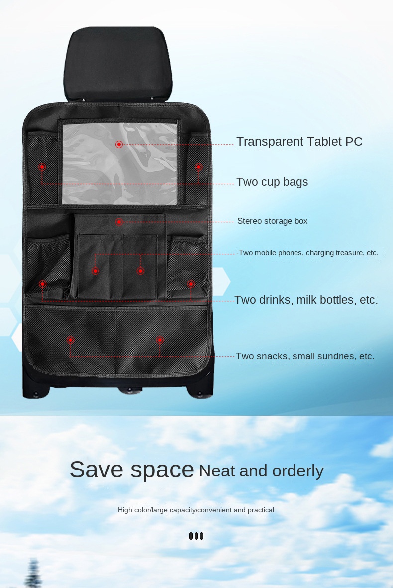 Car Seat Back Storage Bag Hanging Bag Multifunctional Storage Box Car ...