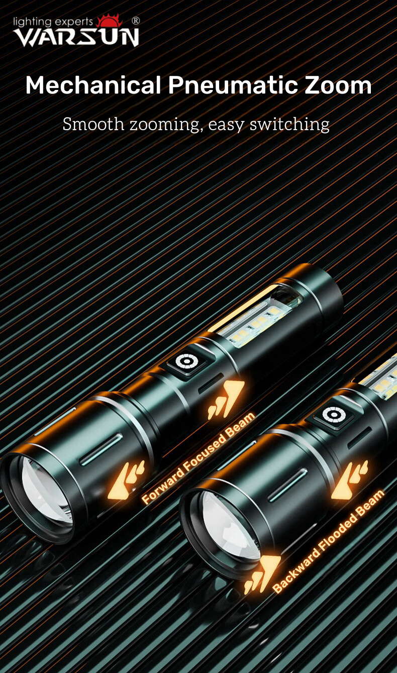 WARSUN 603 LED Flashlight Rechargeable Torch Light Super Bright ...