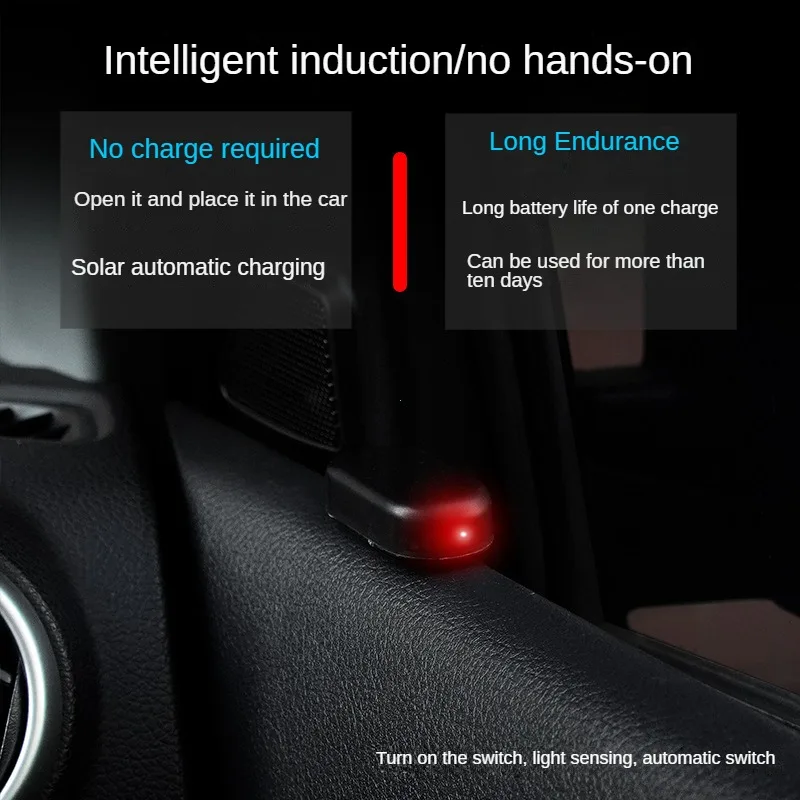Solar Powered +USB LED Flashing Imitation Fake Car Security Lihgt ...