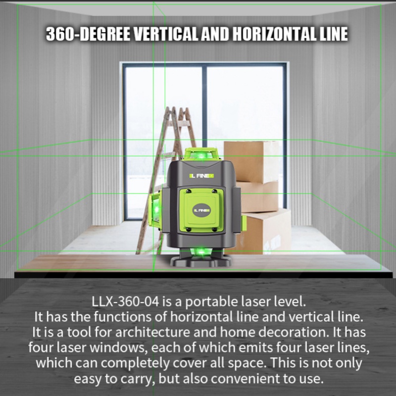 Adjustable Auto Measuring Tool Set 12/16 Line Laser Level Battery ...