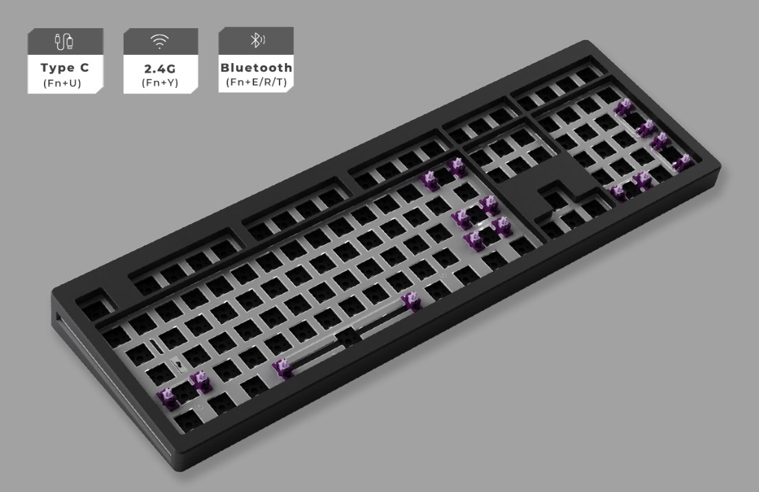 MonsGeek M5W RGB Hot-swappable Wireless Mechanical Keyboard DIY Kit ...