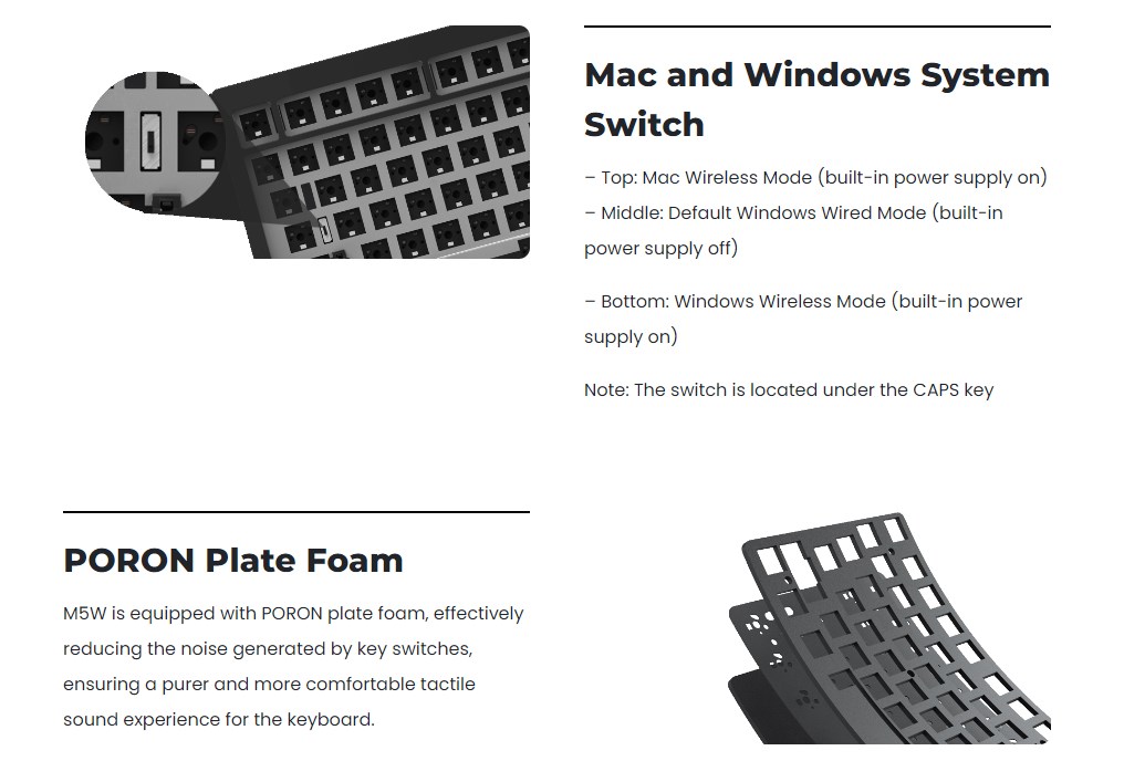 MonsGeek M5W RGB Hot-swappable Wireless Mechanical Keyboard DIY Kit ...