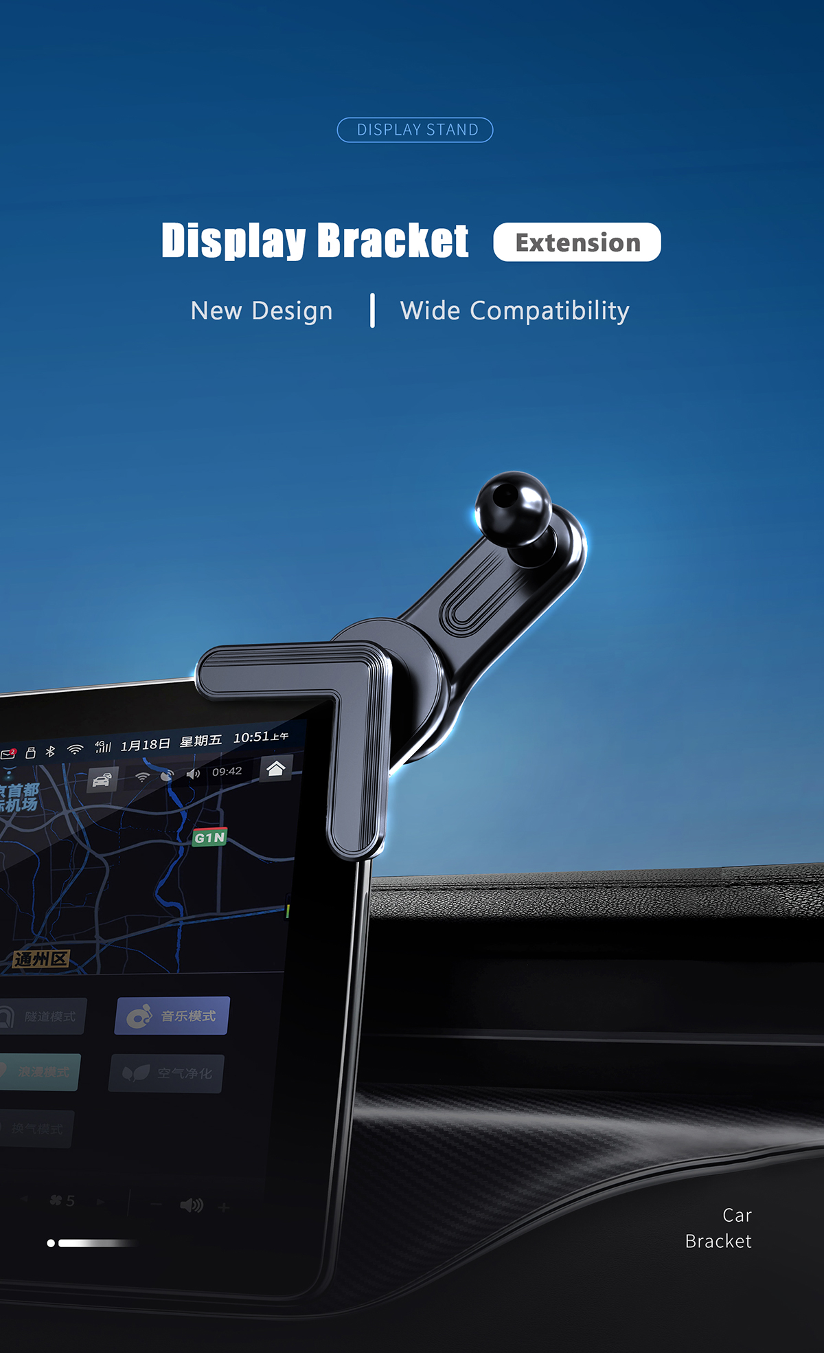 Car Phone Holder Screen Side Mount Adjustable Car Display Bracket Phone ...