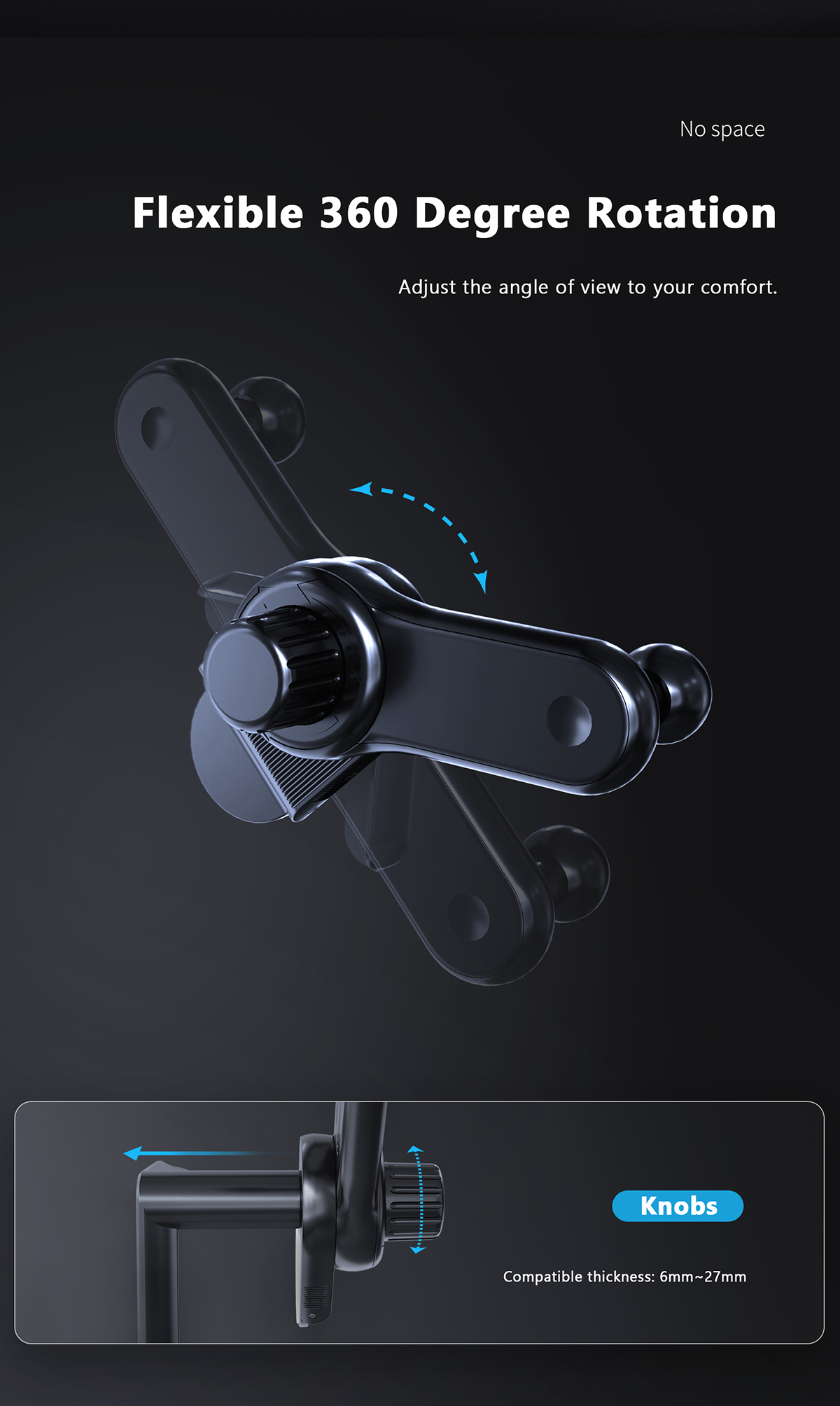 Car Phone Holder Screen Side Mount Adjustable Car Display Bracket Phone ...