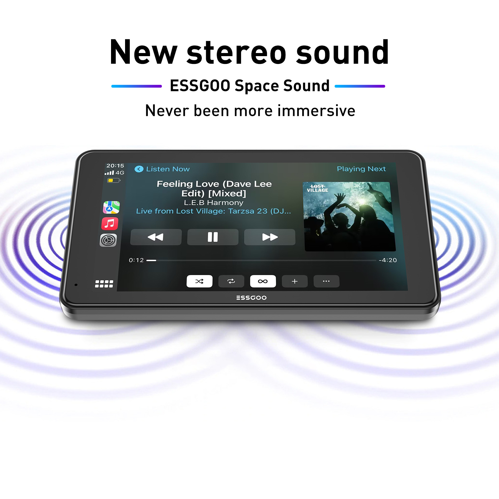 ESSGOO 7 inch Portable Carplay MP5 Multimedia Player FHD IPS Touch Screen Carplay&Android Auto ...