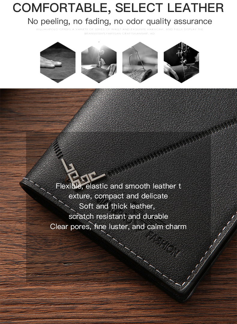 Men'S Wallet Pu Leather Multi Card Multi Functional Long Travel Thin ...