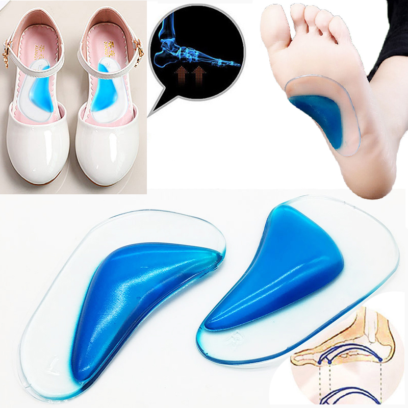 1 Pair Foot Silicone Arch Support Insole Correction Flat Foot Effective ...