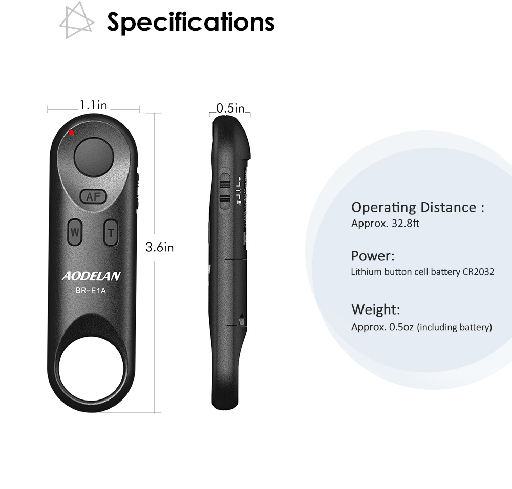 AODELAN Camera Remote Control for Canon EOS R3, R5, R6, R6 II, R7, R8, R10, R50, PowerShot G7 X ...