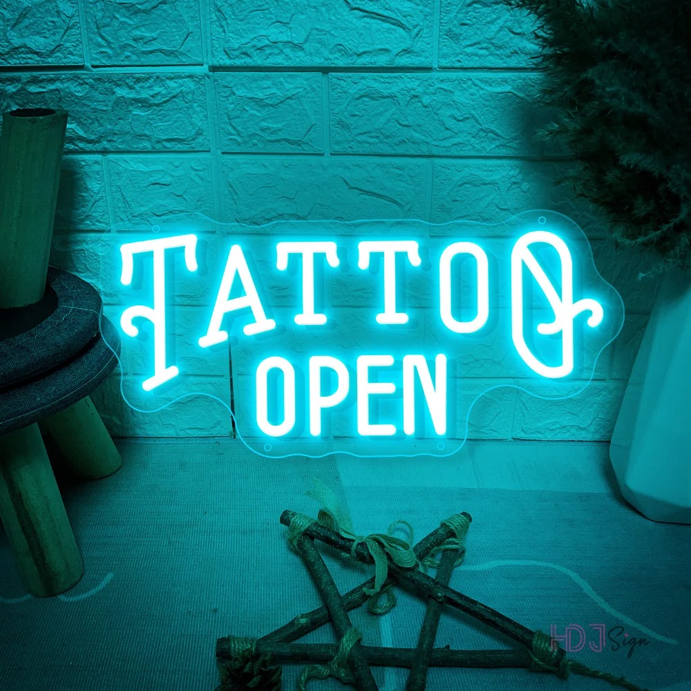 TATTO Open Neon Led Sign Tattoo Salon LED Neon Lights USB Room Wall ...