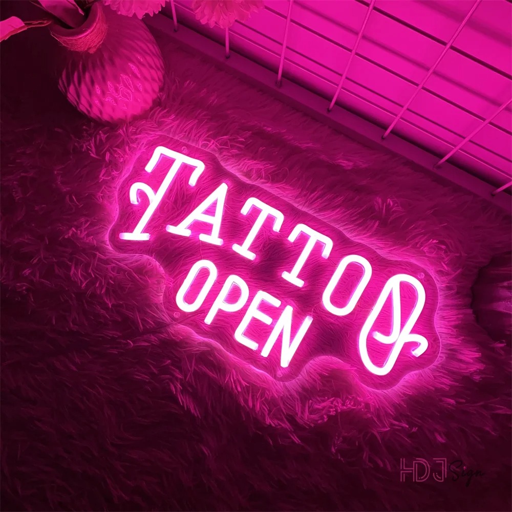 TATTO Open Neon Led Sign Tattoo Salon LED Neon Lights USB Room Wall ...