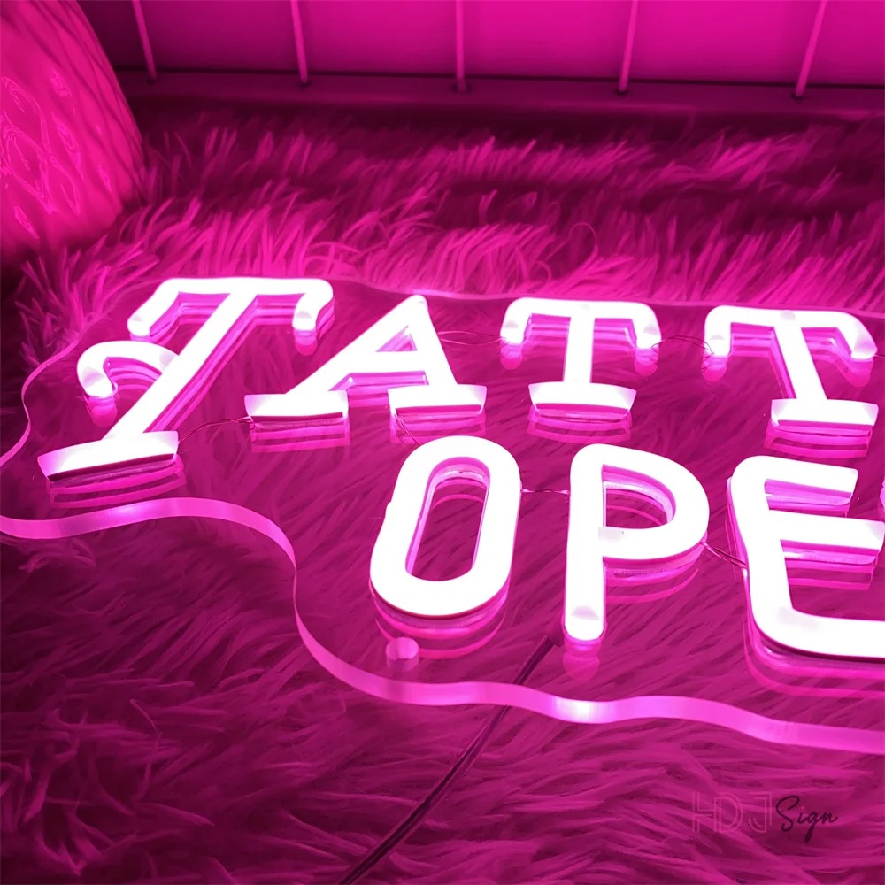 TATTO Open Neon Led Sign Tattoo Salon LED Neon Lights USB Room Wall ...