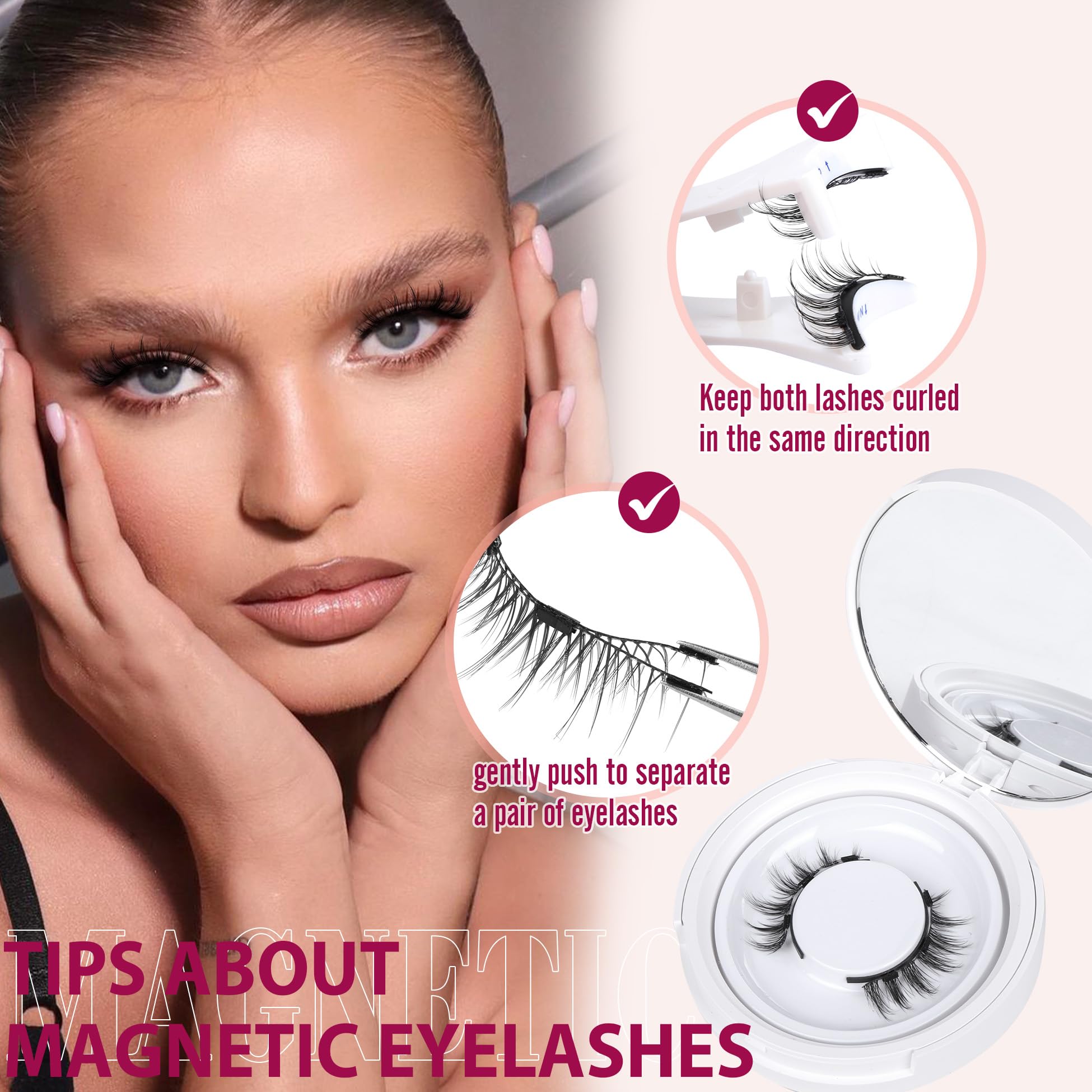Natural Magnetic Eyelashes without Eyeliner Magnetic Lashes Makeup ...