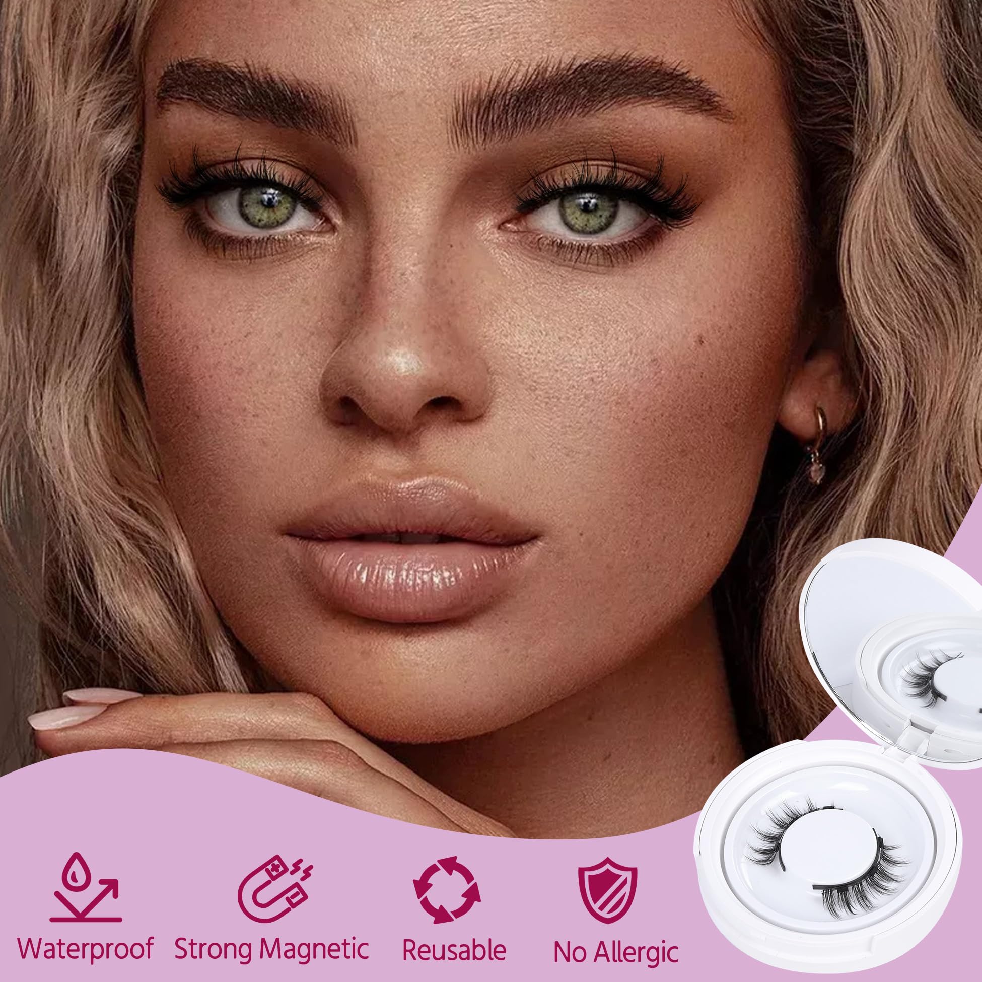 Natural Magnetic Eyelashes without Eyeliner Magnetic Lashes Makeup ...