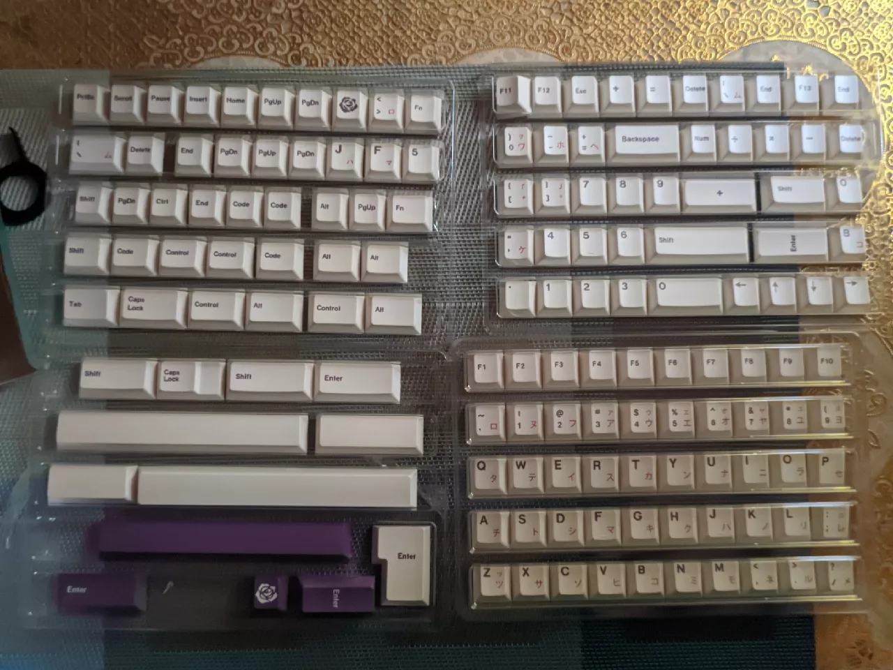 146-key Rose purple rose mechanical keyboard keycap PBT kaycaps Dye ...