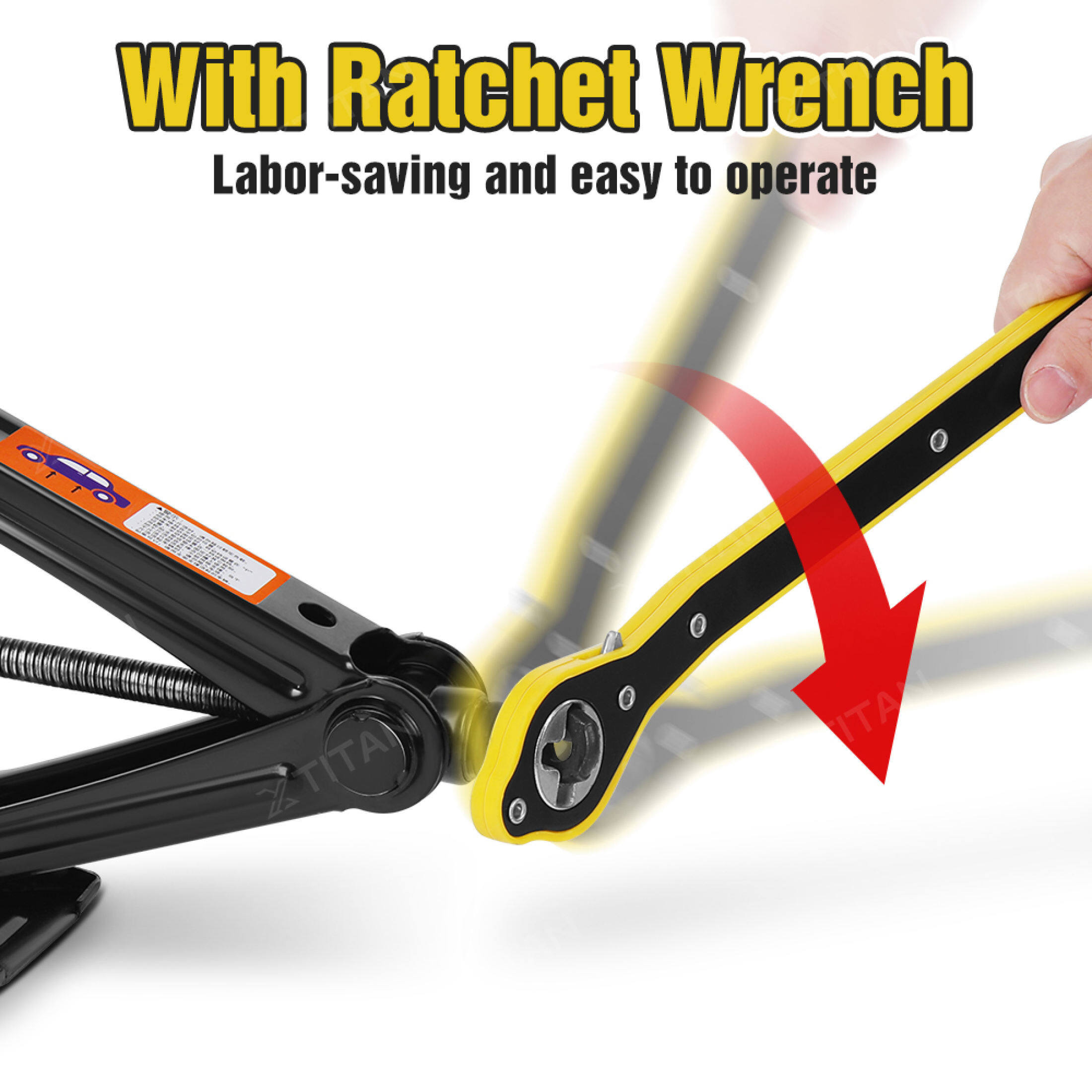 Heavy Duty DIY Car Scissor Jack Stabilizer with Handle Lift Jack (1/1.5 ...