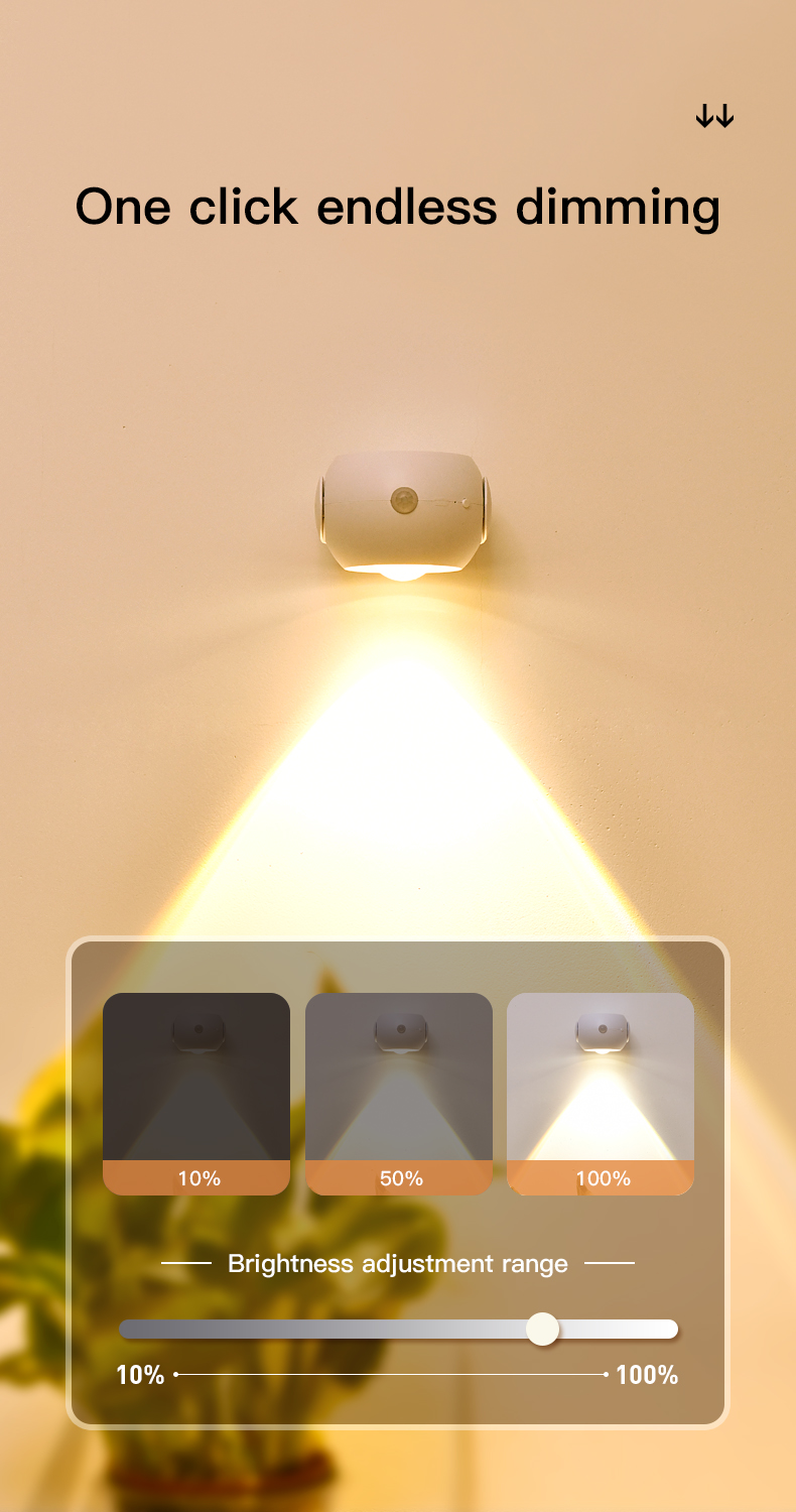 LED Wall Light Rechargeable Touch Lamp Motion Sensor LED sunset Night ...