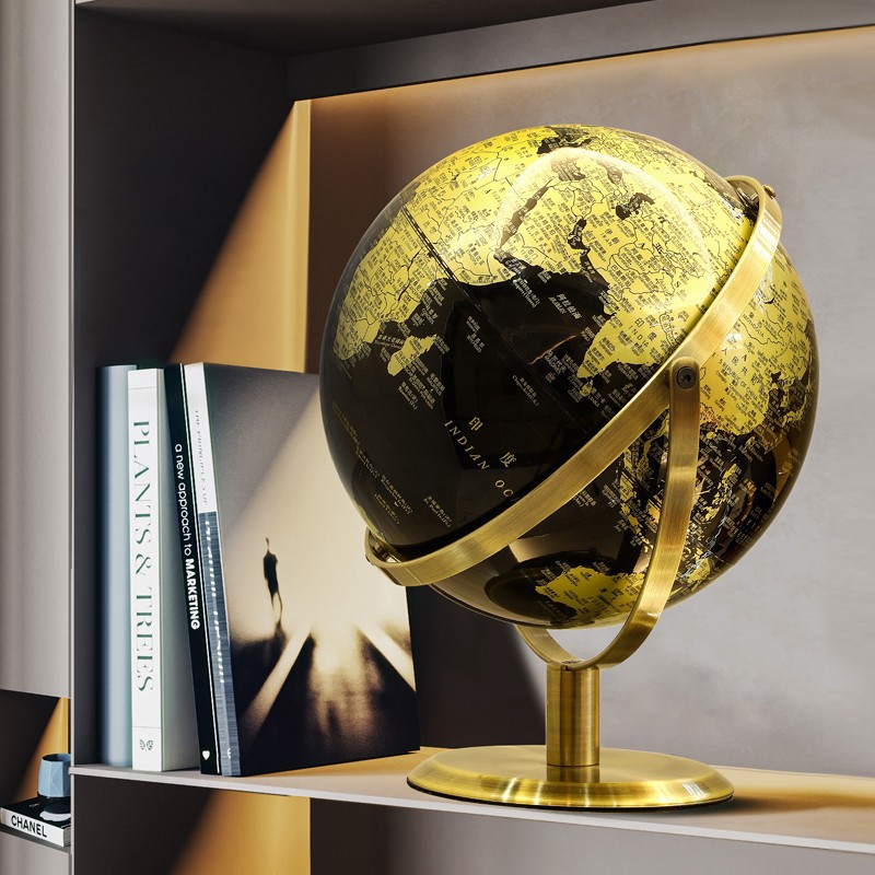 720° Rotating 32cm Large HD standard Globe Vintage balck globe Nordic ...