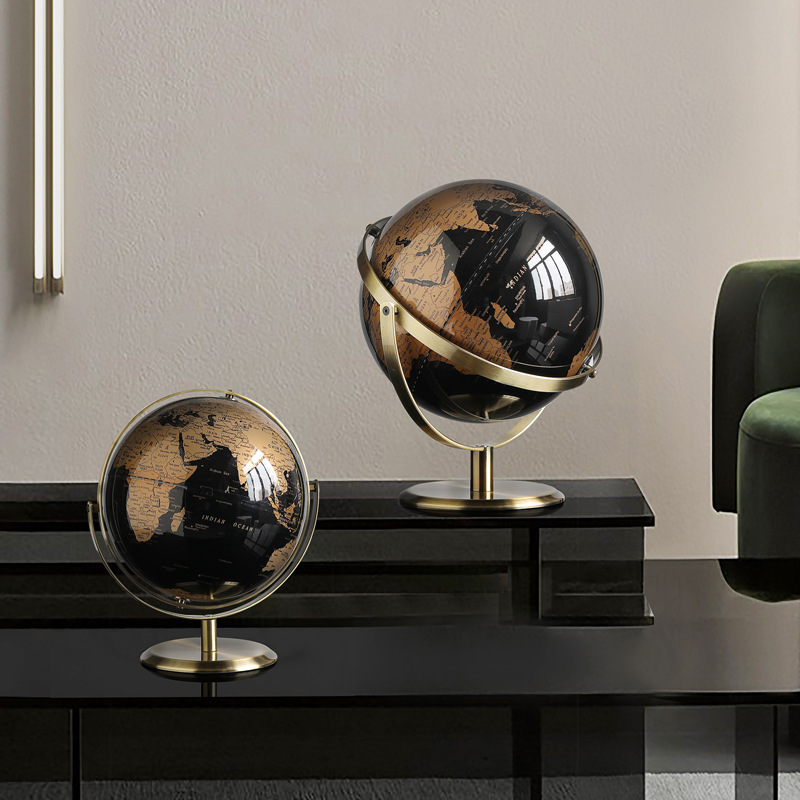 720° Rotating 32cm Large HD standard Globe Vintage balck globe Nordic ...